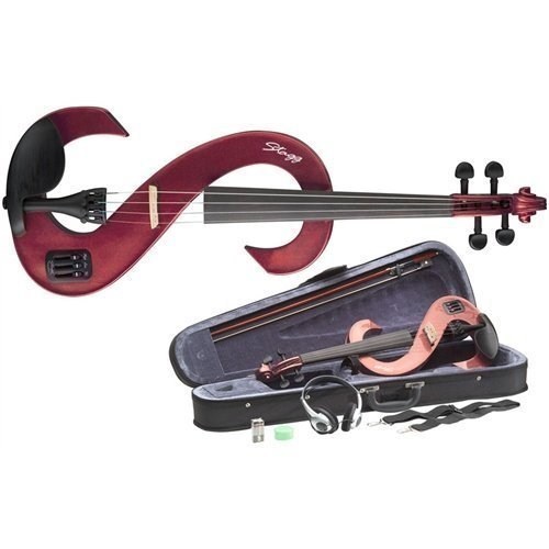 HW Audio:. Stagg Electric Violin, Metallic Red, 4/4
