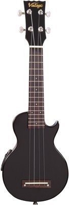 HW Audio:. Vintage Soprano Electric Ukulele VUKE1, Black