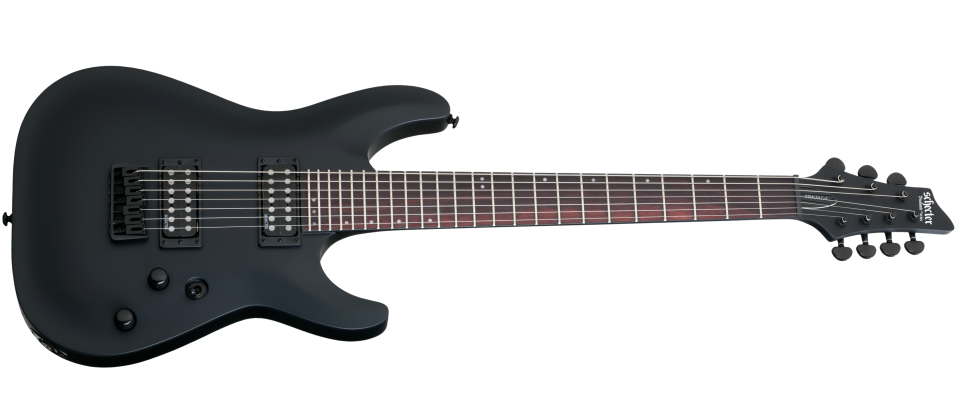 HW Audio:. Schecter Stealth C-7 Electric Guitar 7 String, Satin Black