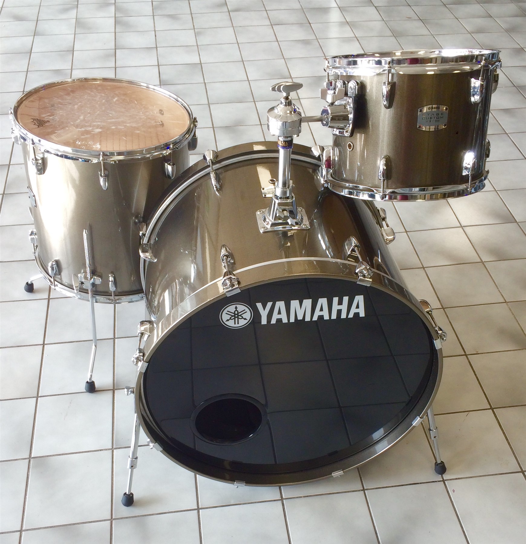 HW Audio:. Yamaha Stage Custom Birch Drum Kit - Used, Metallic Grey ...