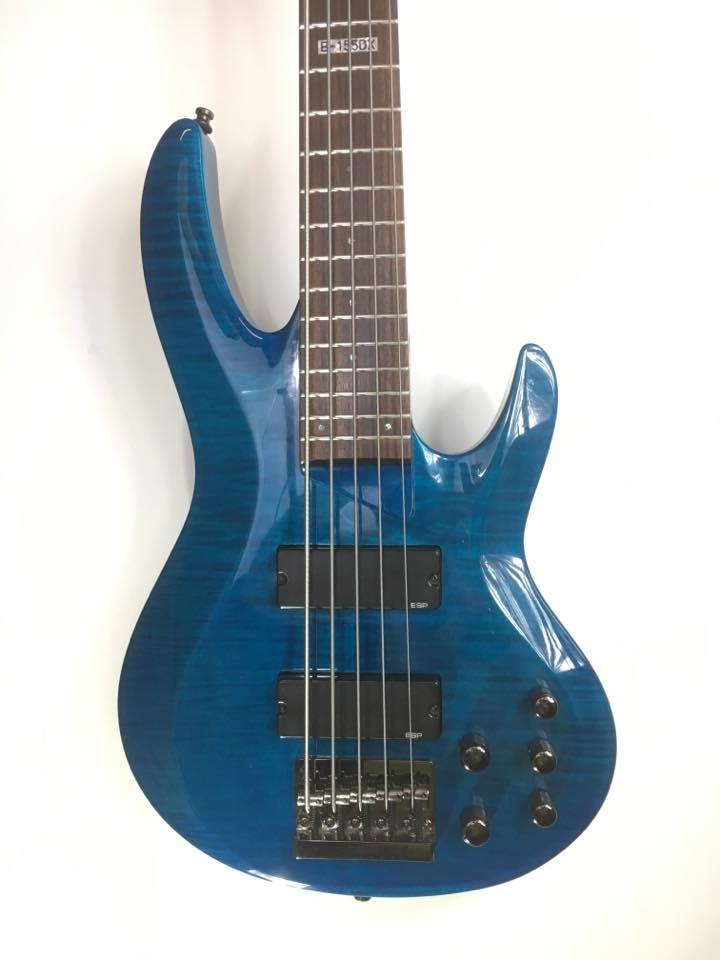 HW Audio:. ESP LTD B155dx 5 String Bass See-Thru Blue - Used