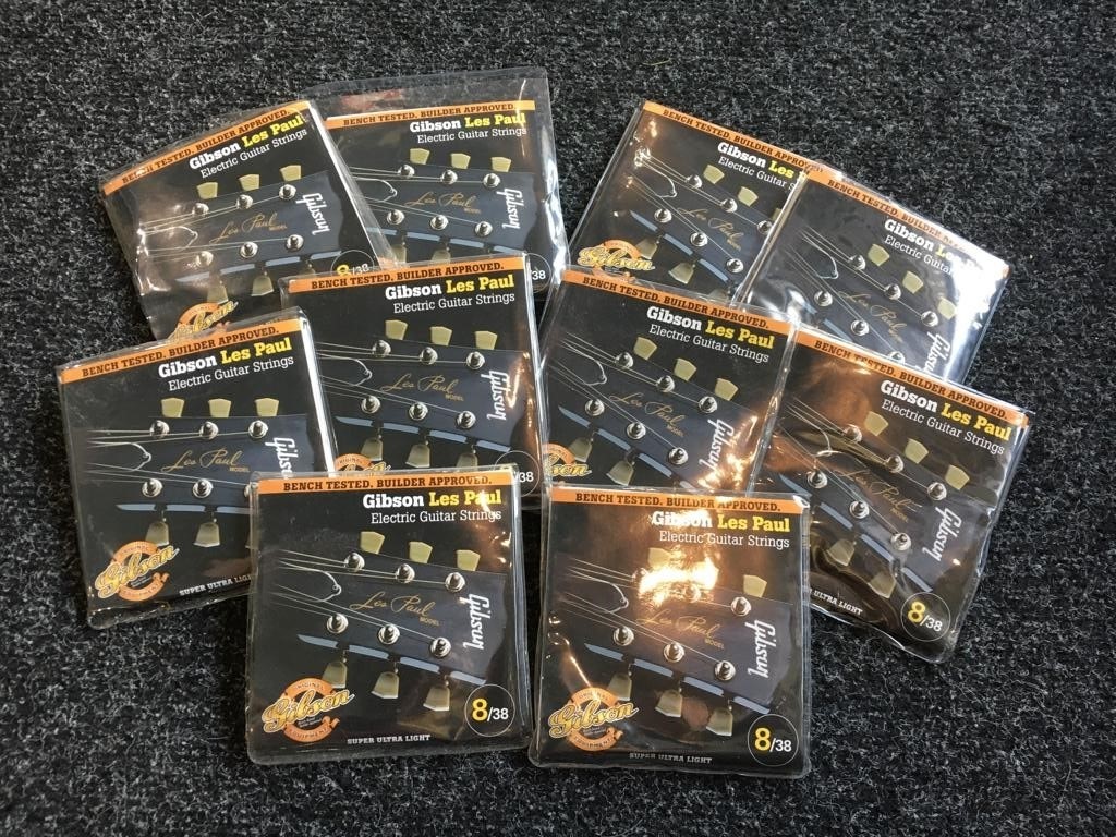 HW Audio:. Gibson Les Paul Guitar Strings (10 Sets), 8-38