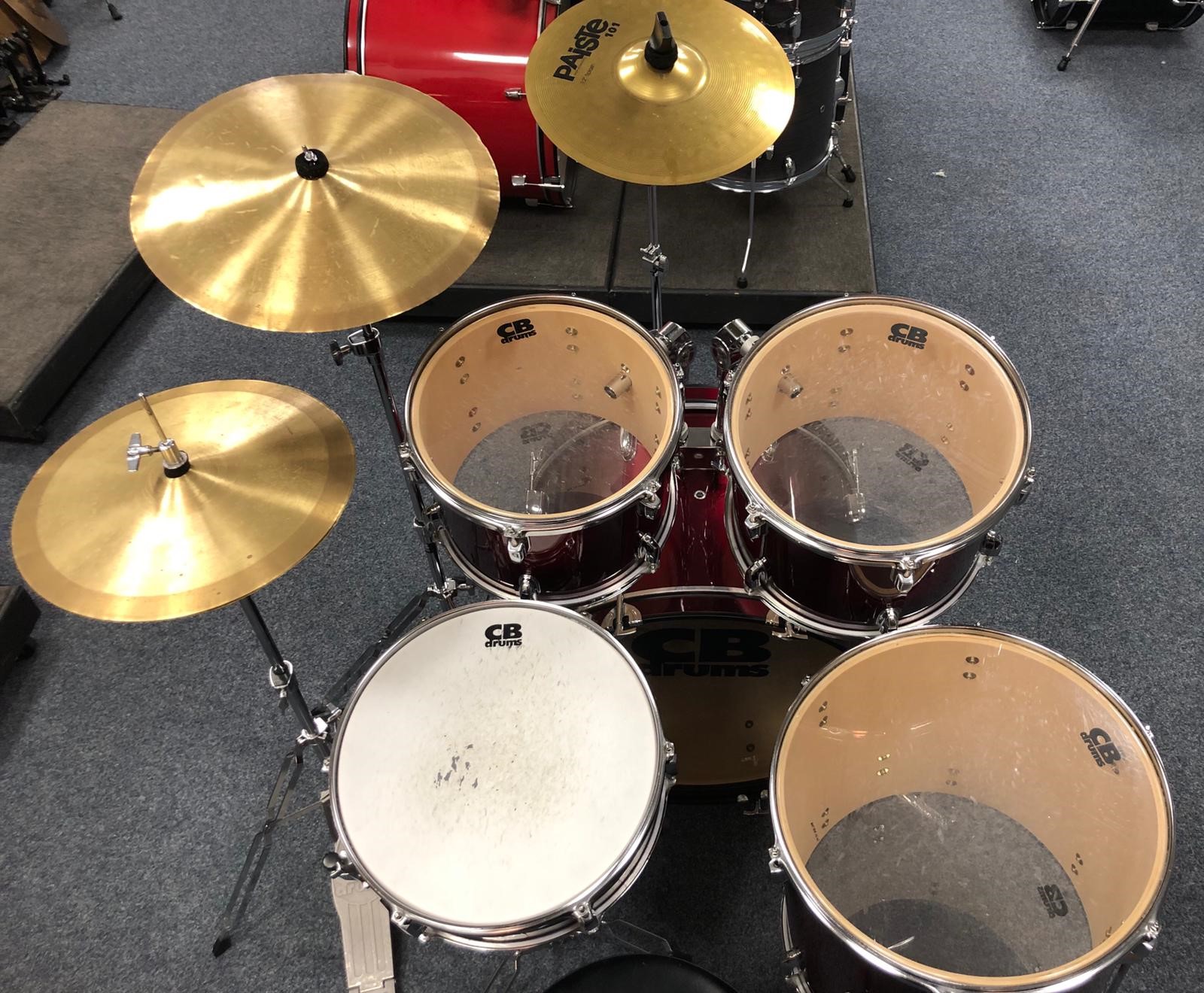HW Audio:. CB Drums Acoustic Rock Drum Kit with Stands and Cymbals ...
