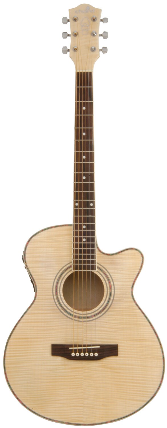 HW Audio:. Chord Native Series Electro Acoustic Guitar, Flame Maple, N5FM