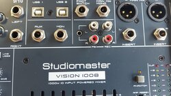 HW Audio:. StudioMaster Vision 1008 Stereo Powered Mixer Twin 500 Watt ...