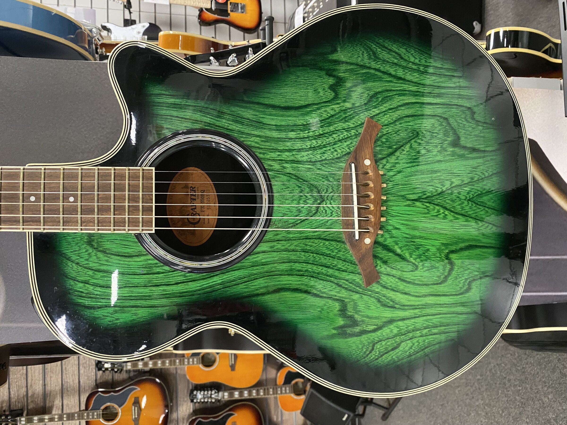 HW Audio:. Crafter FX550EQ Acoustic Guitar - Used, Greenburst